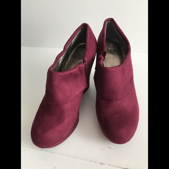 Mossimo Supply Co. | Shoes | Mossimo Merlot Zip Wedge Platform Bootie ...